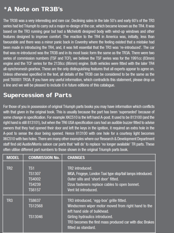 Triumph VIN Number Reference Chart - TR2/3/3A/3B Forum - TR Forums